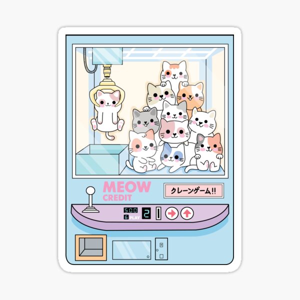 "Cat Claw Machine" Sticker for Sale by SuperrSunday | Redbubble