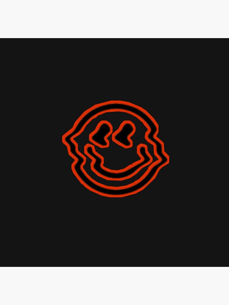 "Trippy Neon Red Melting Blurred Smiley Face" Art Print for Sale by ...