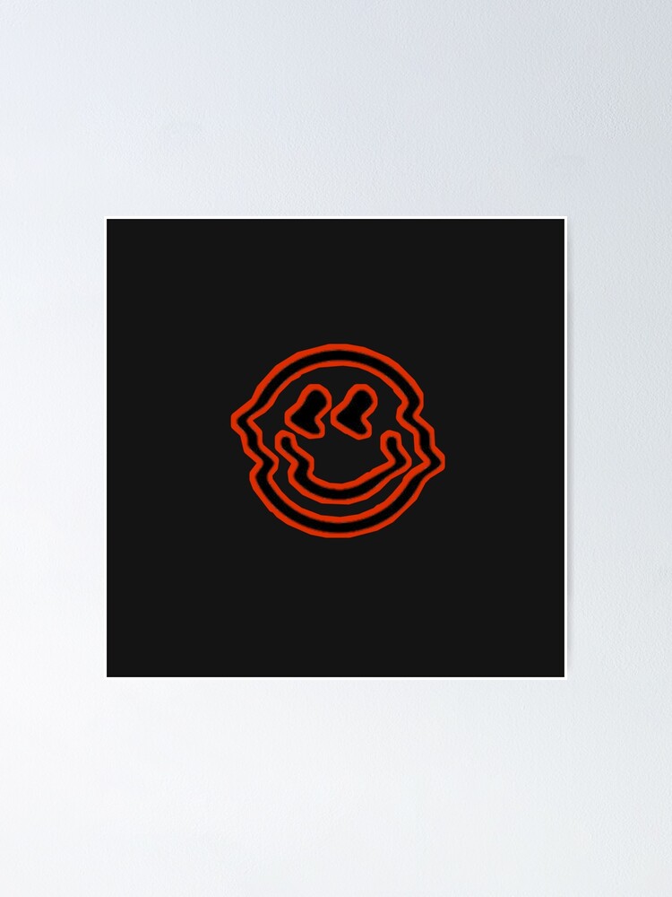"Trippy Neon Red Melting Blurred Smiley Face" Poster by chl033 | Redbubble