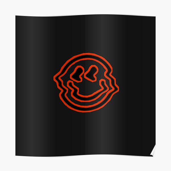 "Trippy Neon Red Melting Blurred Smiley Face" Poster by chl033 | Redbubble