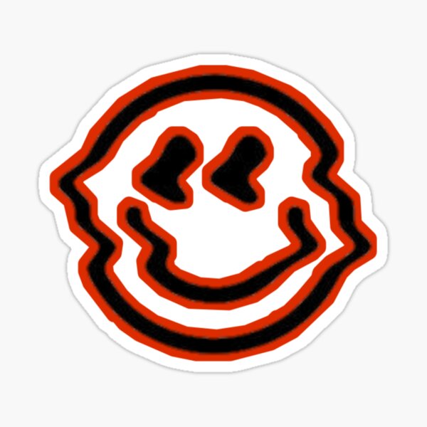 "Trippy Neon Red Melting Blurred Smiley Face" Sticker by chl033 | Redbubble