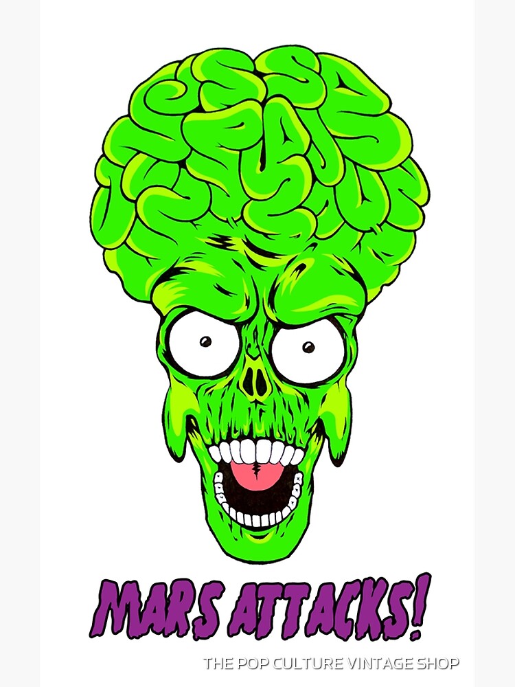 "Mars Attacks Head" Poster by bnatiez | Redbubble