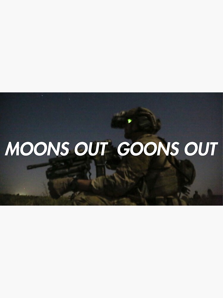 "Moons Out Goons Out V2" Sticker for Sale by xgravelordx | Redbubble