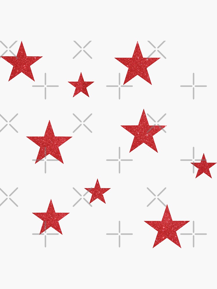 "Red Glitter Star Pack" Sticker for Sale by Jmakesart | Redbubble