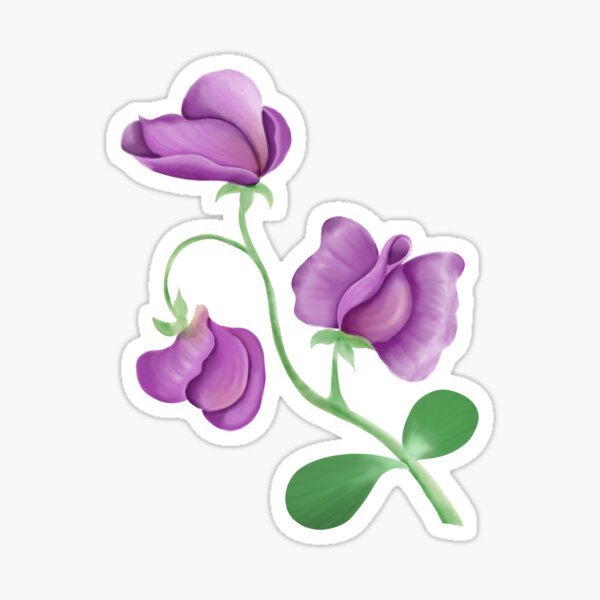 "Sweet pea " Sticker for Sale by pixiepatterns | Redbubble
