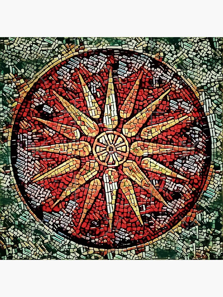 "Ancient Macedonian Sun Mozaik Design" Sticker for Sale by Pikmi ...