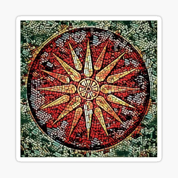 "Ancient Macedonian Sun Mozaik Design" Sticker for Sale by Pikmi ...
