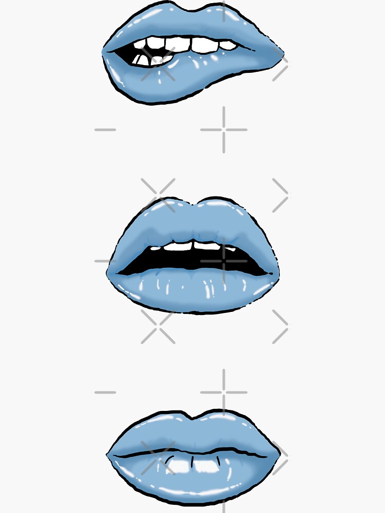 "Blue Lips" Sticker for Sale by MadoMade | Redbubble