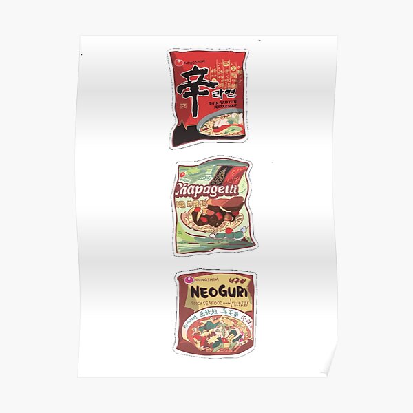 "Korean packet noodle digital design " Poster by Cestemi | Redbubble