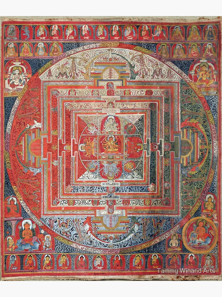 Manjushri Tibetan Buddhist Deity Mandala Thangka Reproduction Premium ...