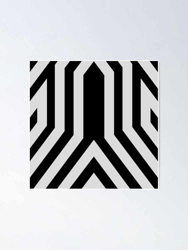 "Geometric Charlie in black and white pattern" Poster for Sale by ...