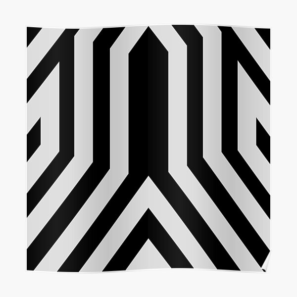 "Geometric Charlie in black and white pattern" Poster for Sale by ...