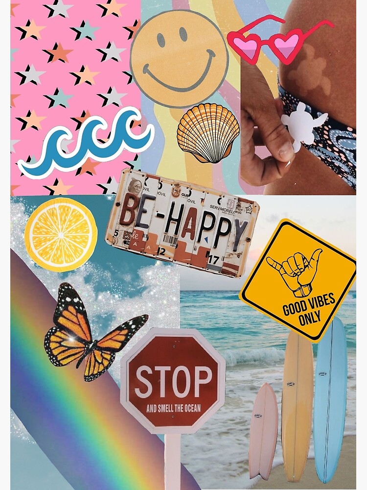 "beach collage" Poster by reddinggrimes | Redbubble