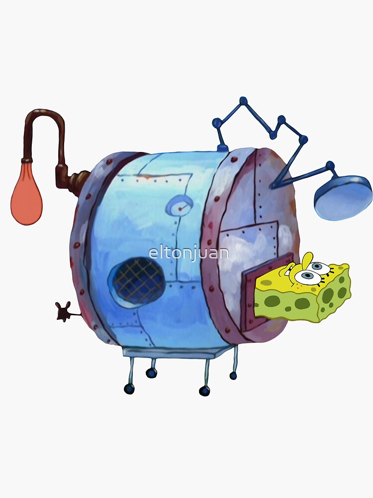 "Spongebob in a Machine" Sticker by eltonjuan | Redbubble