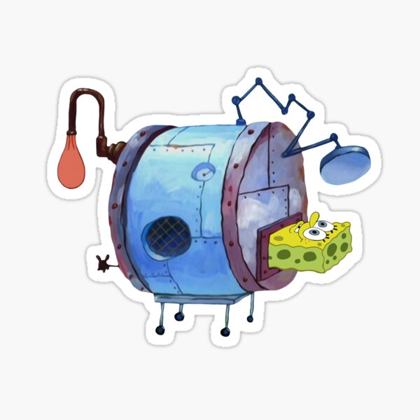 "Spongebob in a Machine" Sticker by eltonjuan | Redbubble