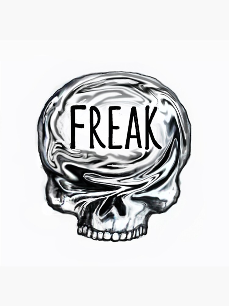 "Skull Freak Swirly Black and White Design" Sticker by Mutantland ...