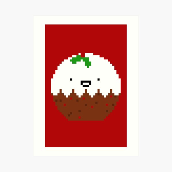 "Cute Christmas Pixel Pud" Art Print by perdita00 | Redbubble