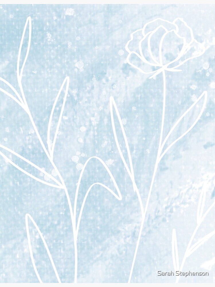 "Floral Line Art - Blue" Poster for Sale by SarahBrigid | Redbubble