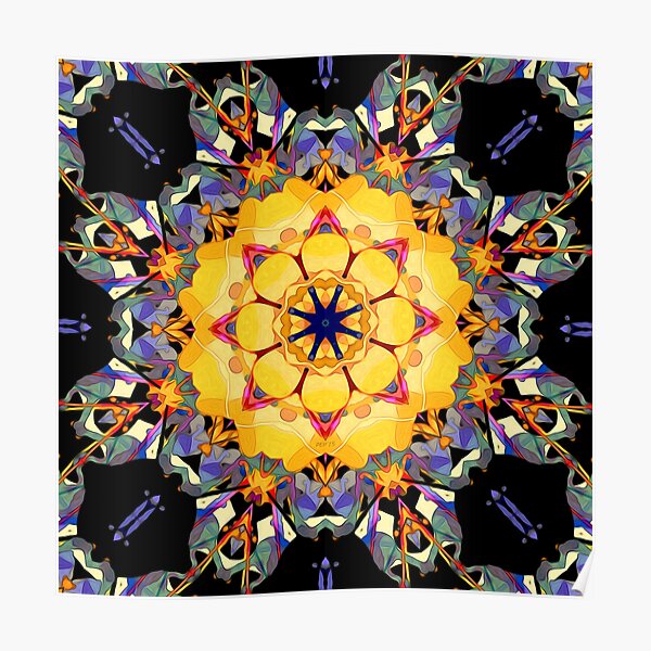 "Golden Flower Abstract" Poster by perkinsdesigns | Redbubble