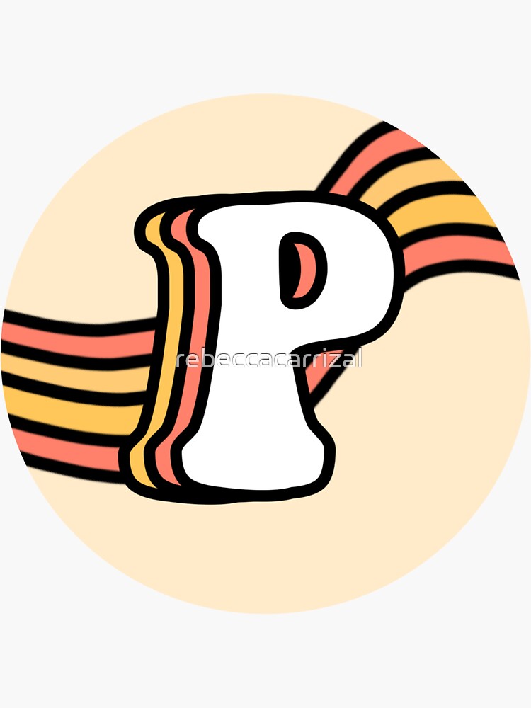 "Retro Alphabet Letter P" Sticker for Sale by rebeccacarrizal | Redbubble