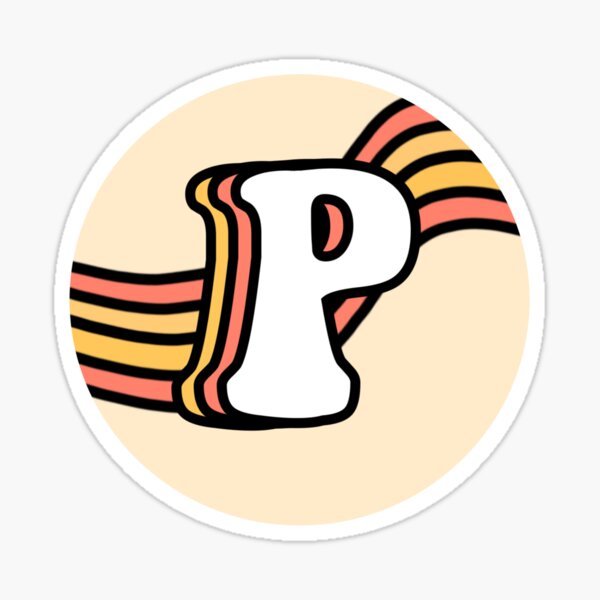 "Retro Alphabet Letter P" Sticker for Sale by rebeccacarrizal | Redbubble