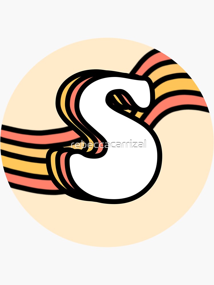 "Retro Alphabet Letter S" Sticker by rebeccacarrizal | Redbubble