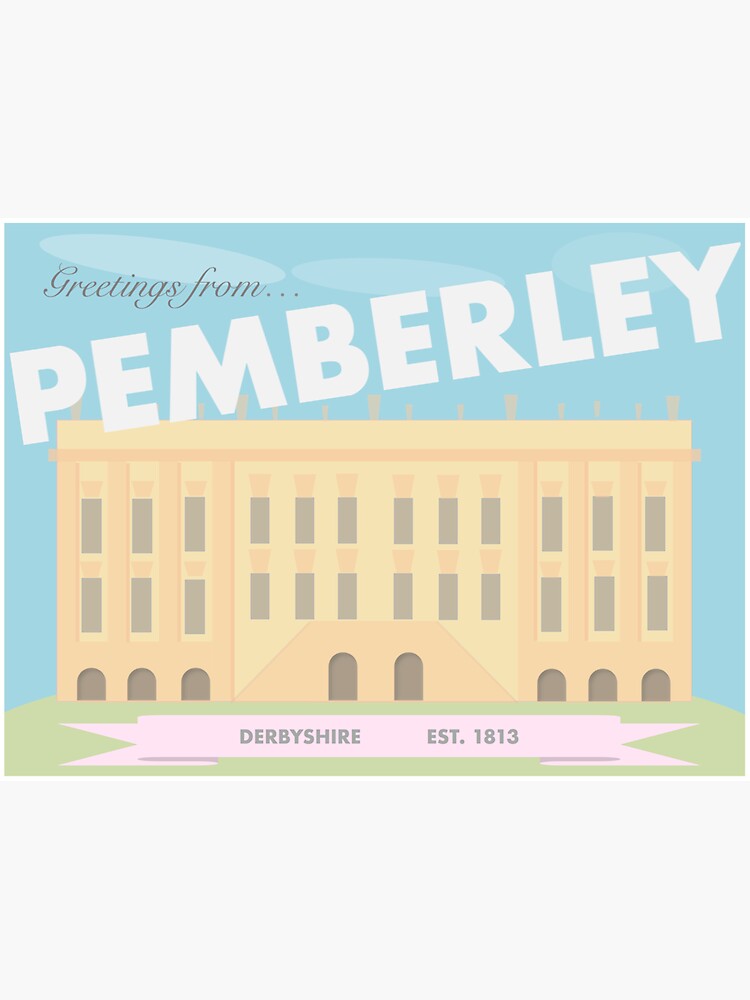 "Pemberley Postcard" Sticker for Sale by thefeminique | Redbubble