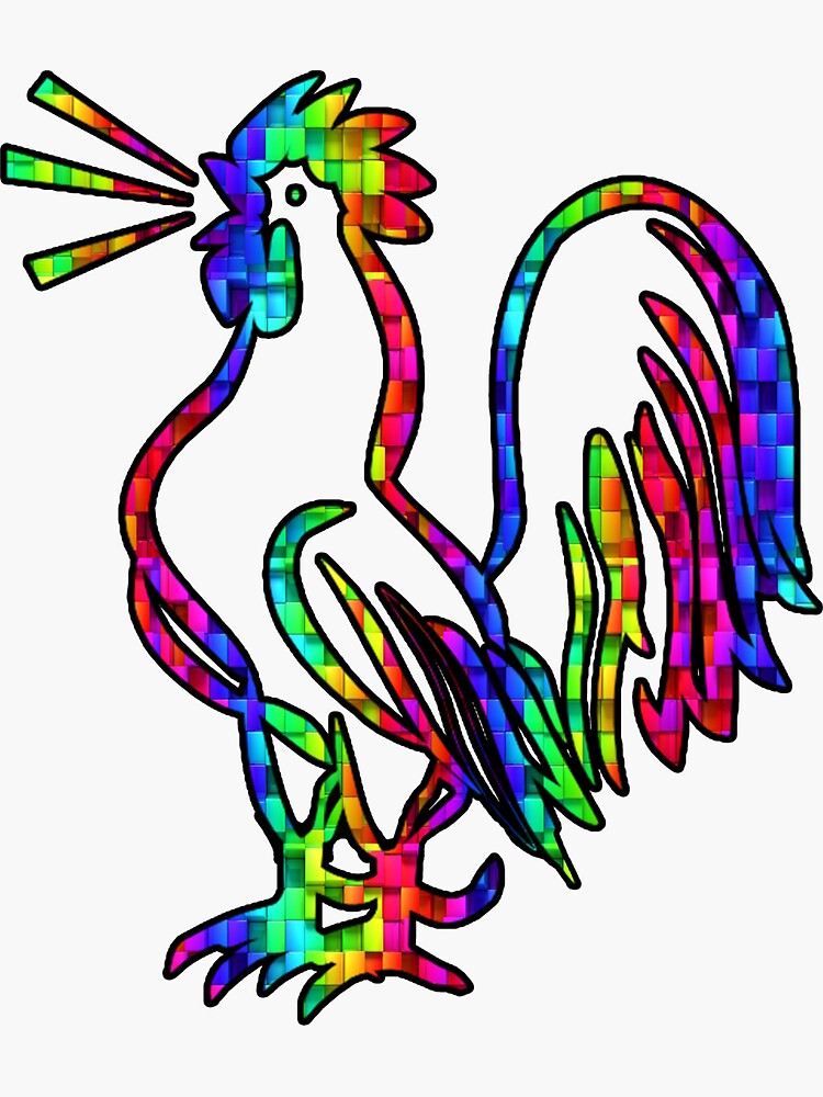 "Rooster Design- Rooster - I LOVE ROSTER- cute Rooster" Sticker for ...