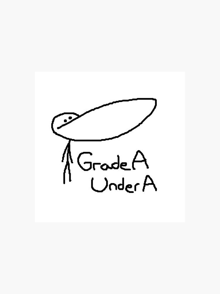"GradeAUnderA" Sticker for Sale by Vienty | Redbubble