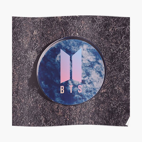 "BTS Bangtan logo with mirror and clouds" Poster by habibahasan | Redbubble