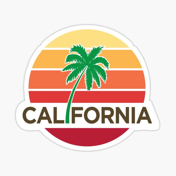 "California Palm Tree Sticker" Sticker by ericbracewell | Redbubble