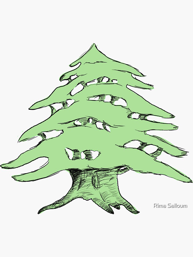 "The Cedar" Sticker for Sale by Rima Salloum | Redbubble