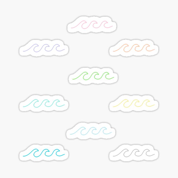 "Rainbow Waves Pack" Sticker by rianfee | Redbubble