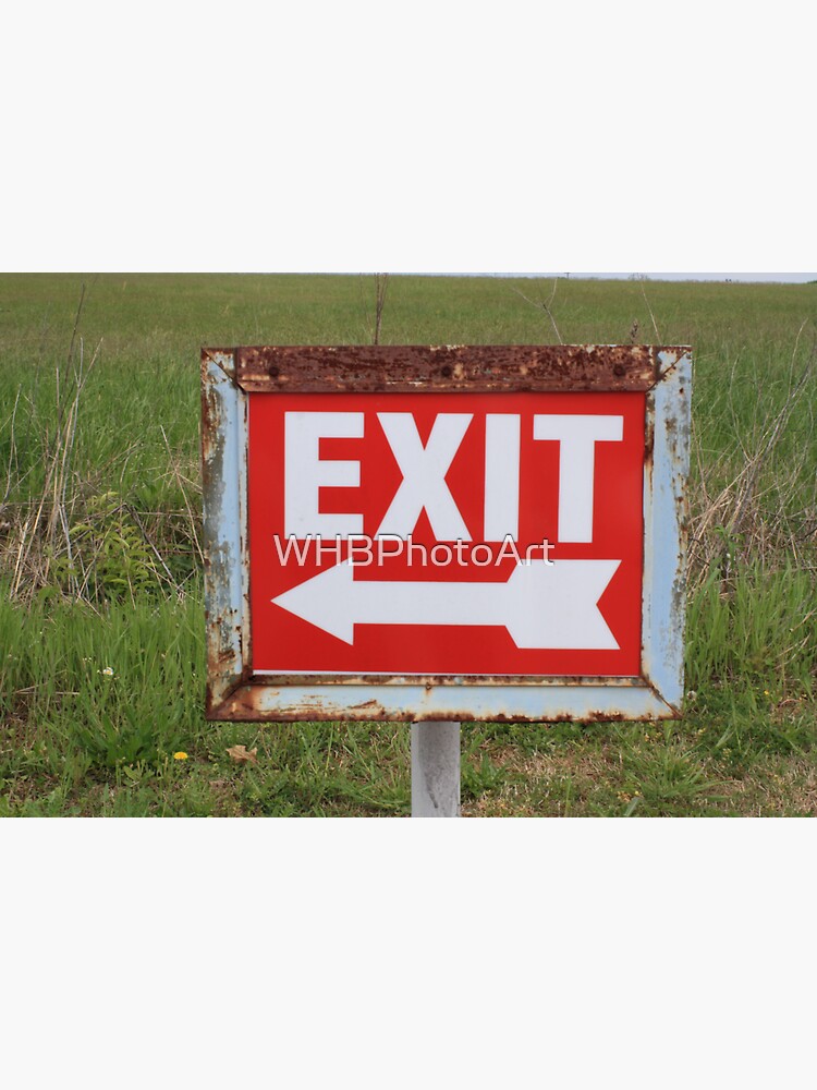 "Exit Sign With Directional Arrow - Drive in Signage" Sticker for Sale ...