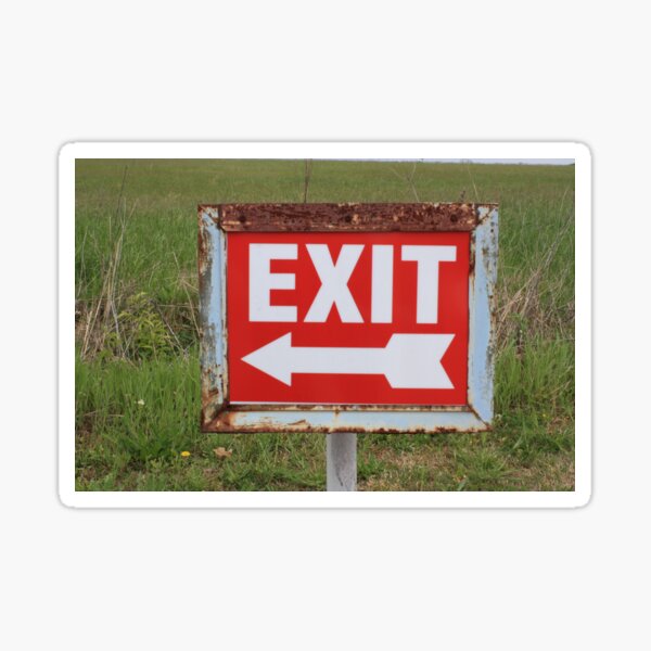 "Exit Sign With Directional Arrow - Drive in Signage" Sticker for Sale ...