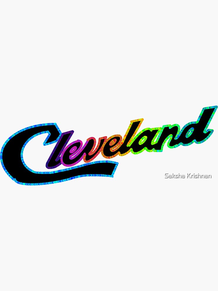 "Rainbow Cleveland Script" Sticker for Sale by sk2001 | Redbubble