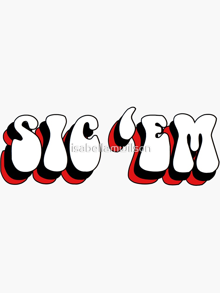 "Georgia Sic 'Em Red, Black, white" Sticker by isabellamwilson | Redbubble