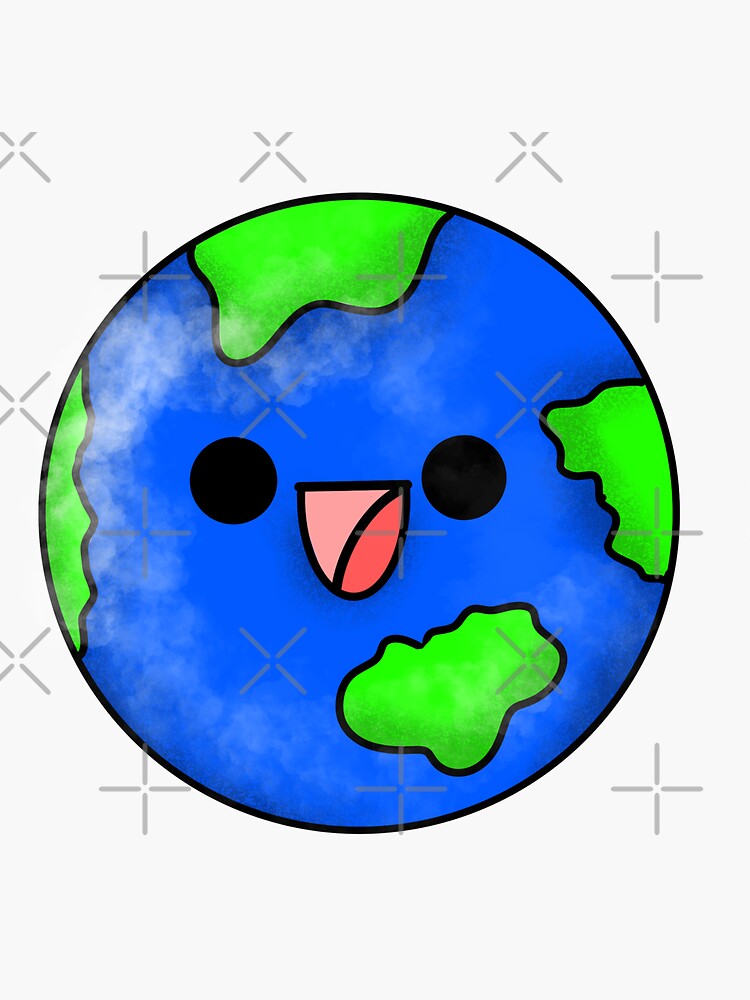 "Cute Earth " Sticker for Sale by Mbusss | Redbubble