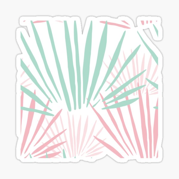 "Pastel Green and Pink Tropical Spikes" Sticker for Sale by flying ...