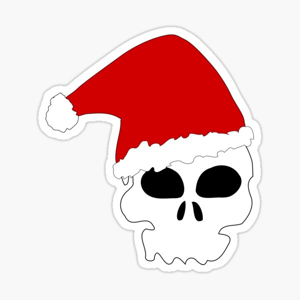 "Santa Skull" Sticker for Sale by Winkham | Redbubble
