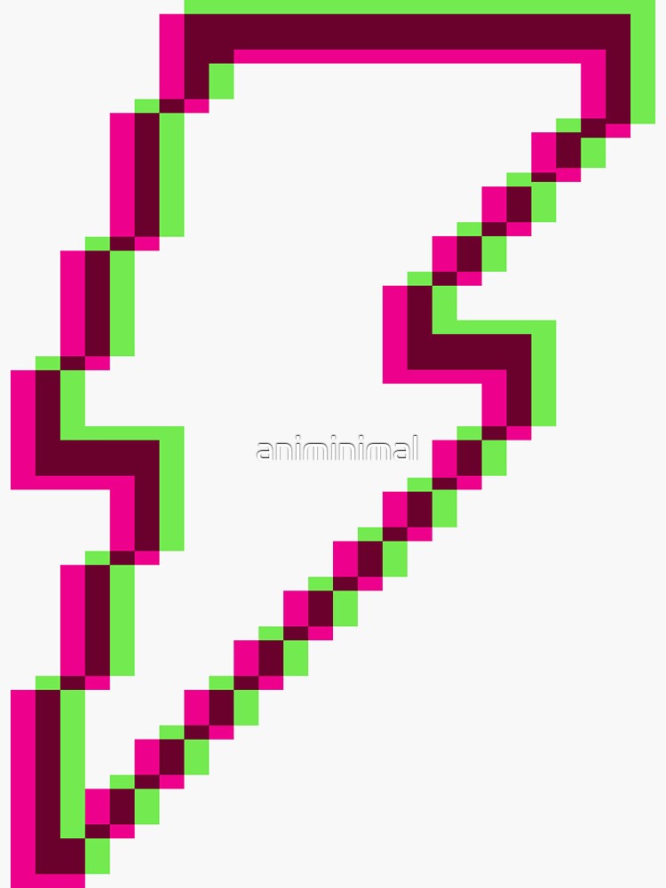 "Neon 8-Bit Lightning " Sticker by animinimal | Redbubble