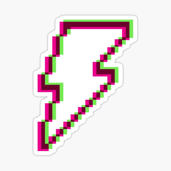 "Neon 8-Bit Lightning " Sticker by animinimal | Redbubble