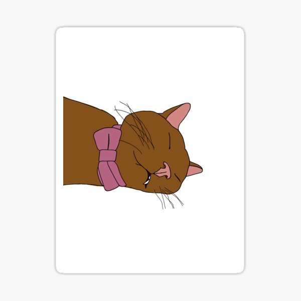 "cat laying down " Sticker for Sale by quool-quid | Redbubble