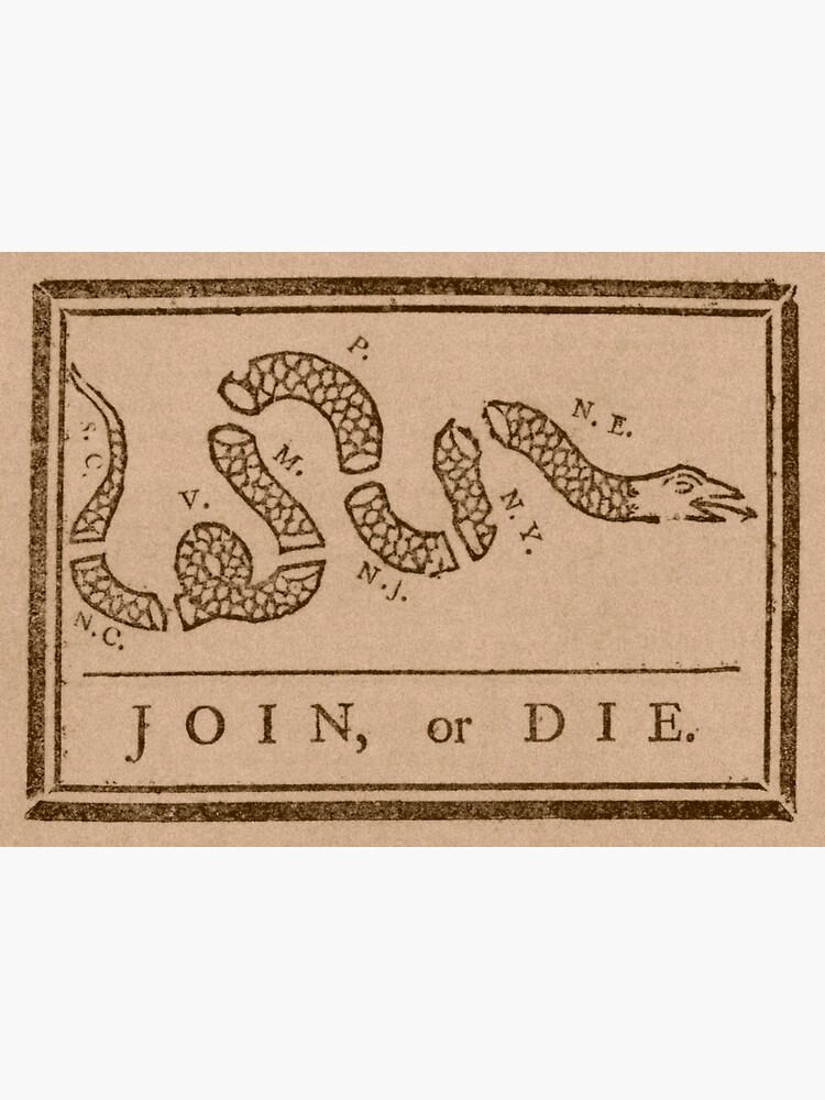 "Join or Die" Sticker for Sale by warishellstore | Redbubble