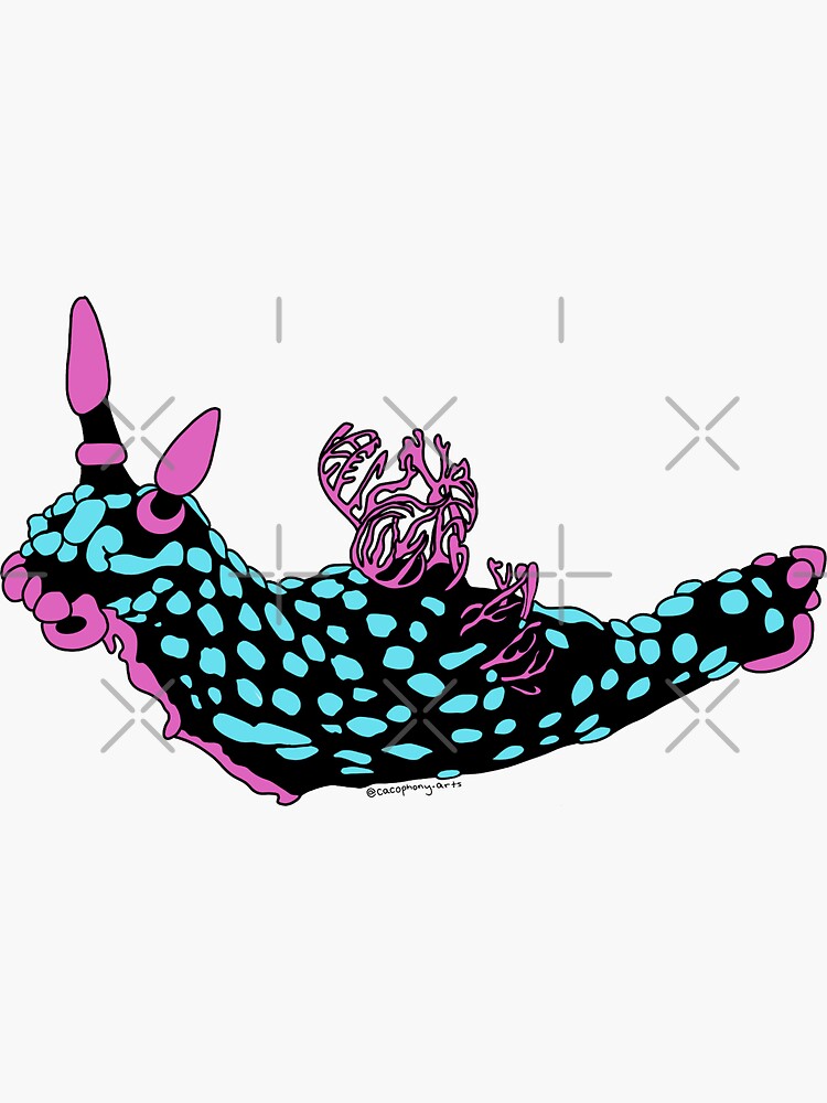 "Pink blue sea slug P2" Sticker for Sale by Darkangelina191 | Redbubble