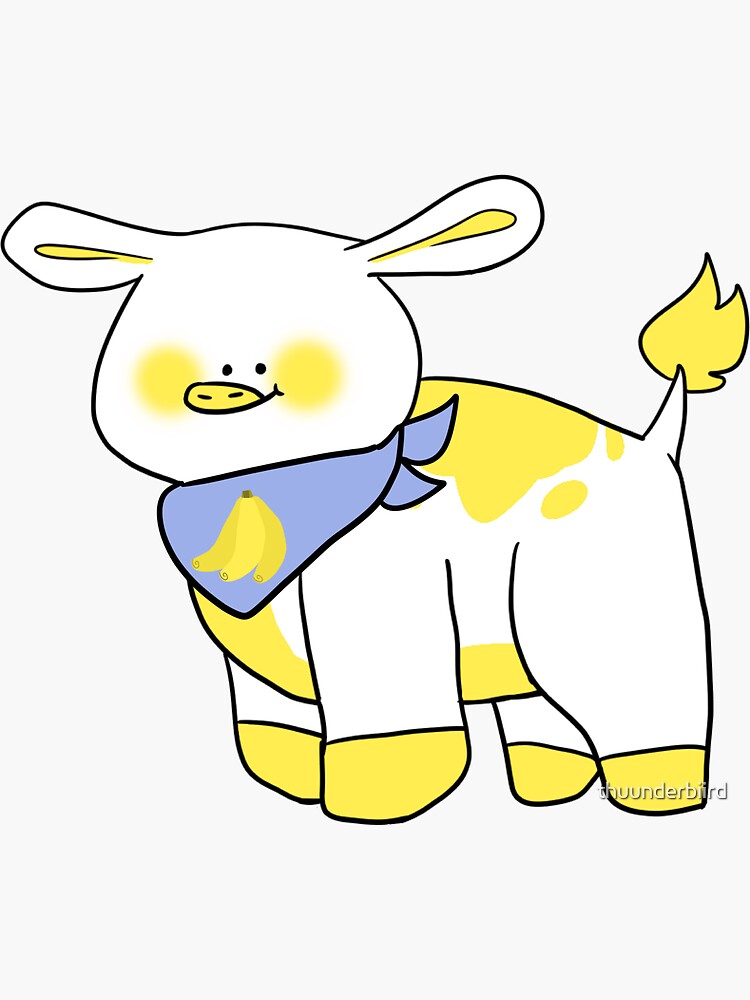 "Banana Cow" Sticker for Sale by thuunderbiird | Redbubble