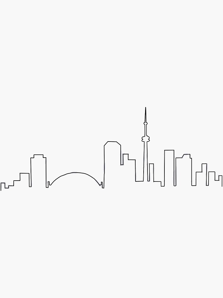 "Toronto, Canada skyline silhouette outline " Sticker for Sale by ...