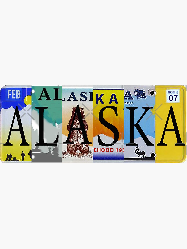 "Alaska License Plates" Sticker for Sale by stermitkermit | Redbubble