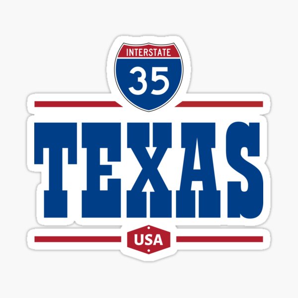 " Interstate 35 Texas USA" Sticker by Kiwidom | Redbubble