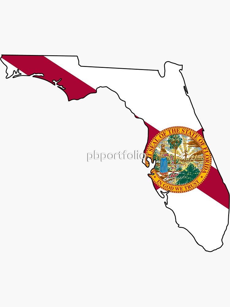 "Florida with State Flag" Sticker for Sale by pbportfolio | Redbubble